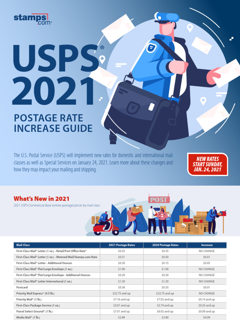 2021 Usps Postage Rate Increase Guide | PDF | United States Postal ...