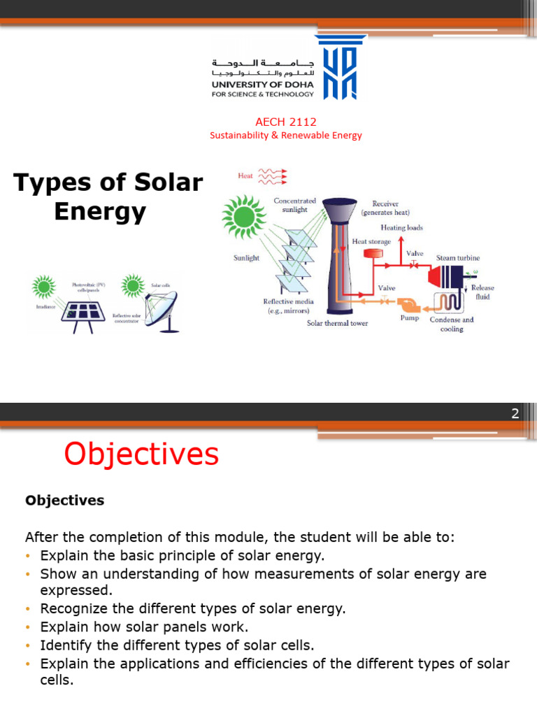 3 1 AECH2111 Solar Types | PDF | Solar Energy | Solar Power