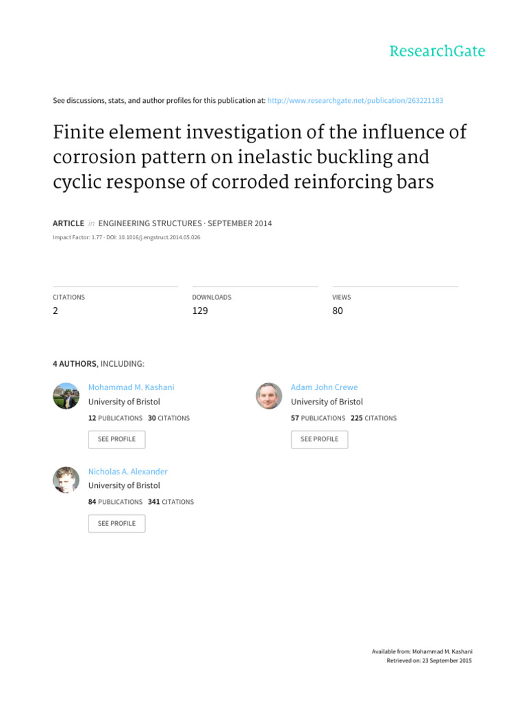 Finite Element Investigation of The Influence of Corrosion Pattern On Inelastic Buckling and ...