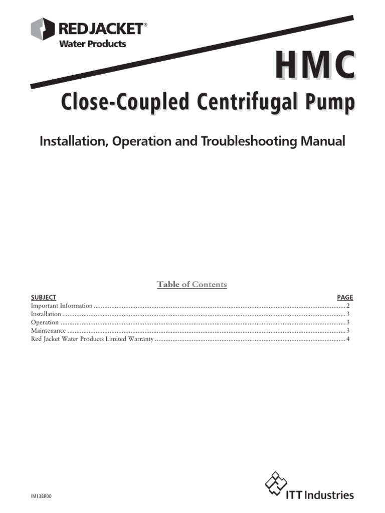 BRJHMC Multi Stage OIM | PDF | Alternating Current | Pump