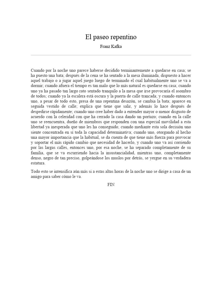 El Paseo Repentino | PDF