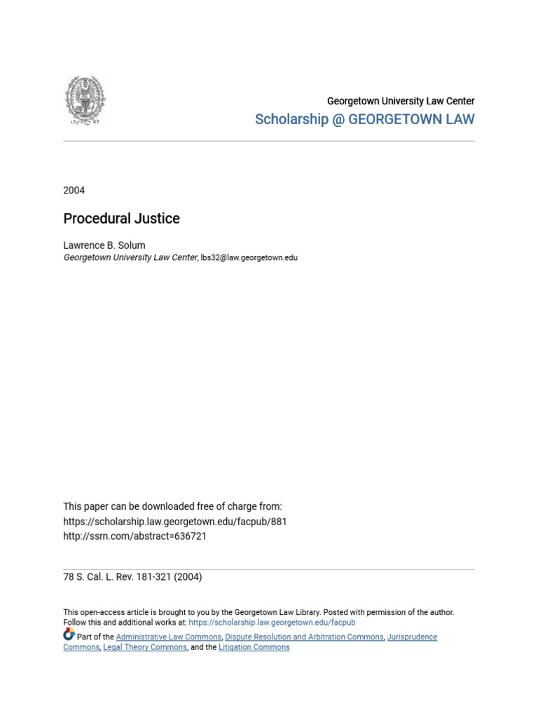 Procedural Justice | PDF | Lawsuit | Justice
