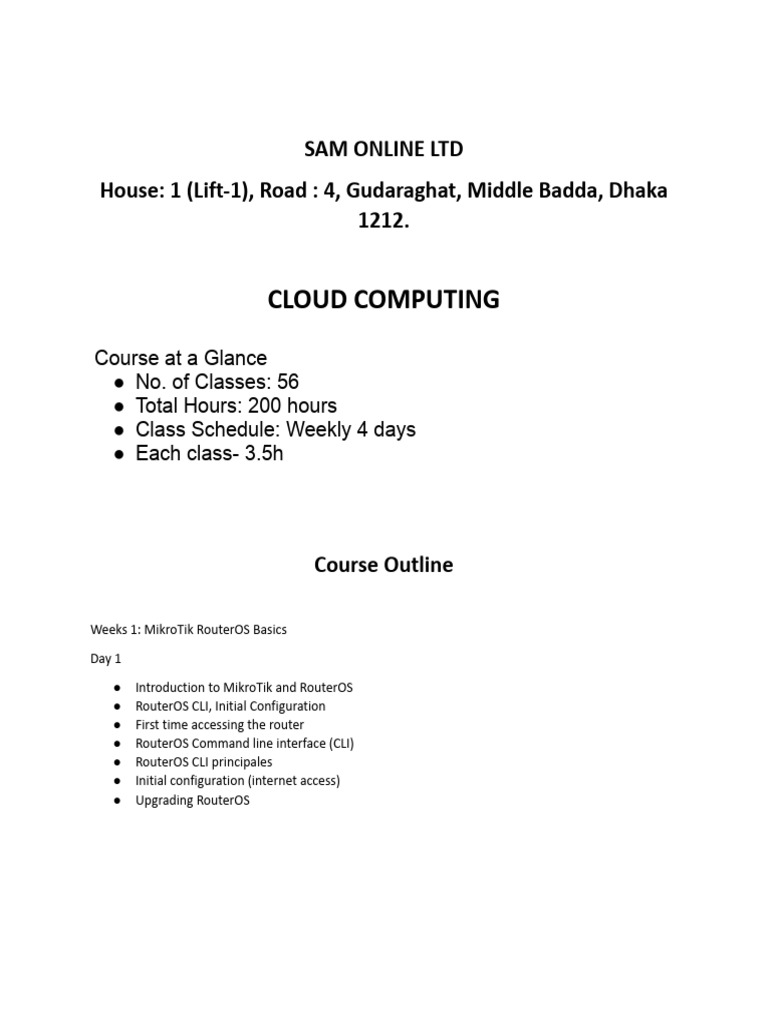 Course Syllabus | PDF | Router (Computing) | Amazon Web Services