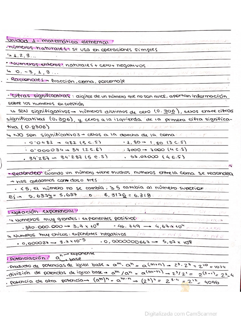Unidad 1 - Matematica Elemental | PDF