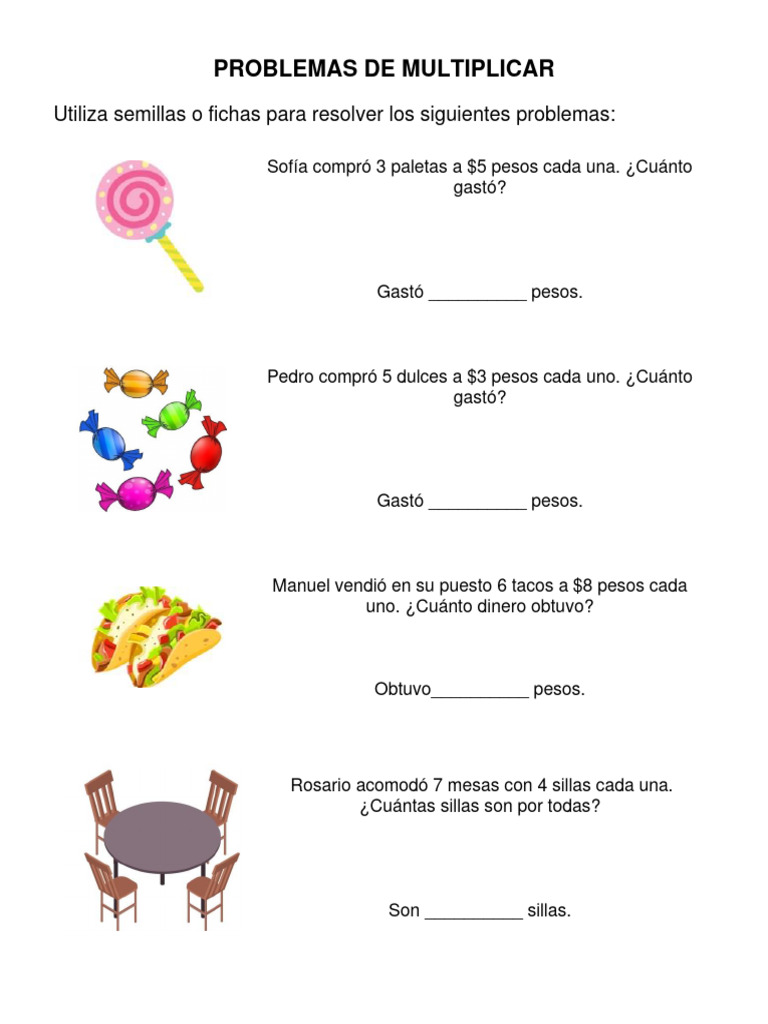 Problemas de Multiplicación para Niños | PDF