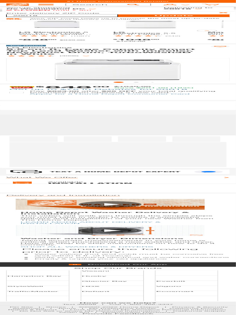 LG Electronics 5.5 Cu. Ft. Large Capacity Smart Top Load Washer With ...