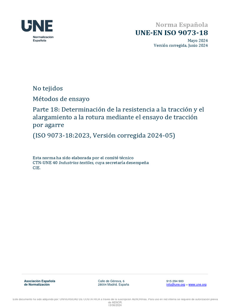 Une-En Iso 9073-18 2024 | PDF | Organización internacional para la ...