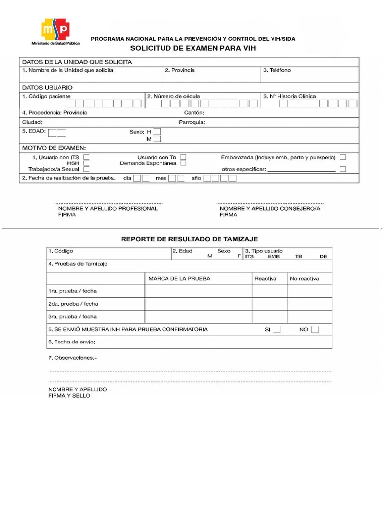 Solicitud VIH MSP | PDF