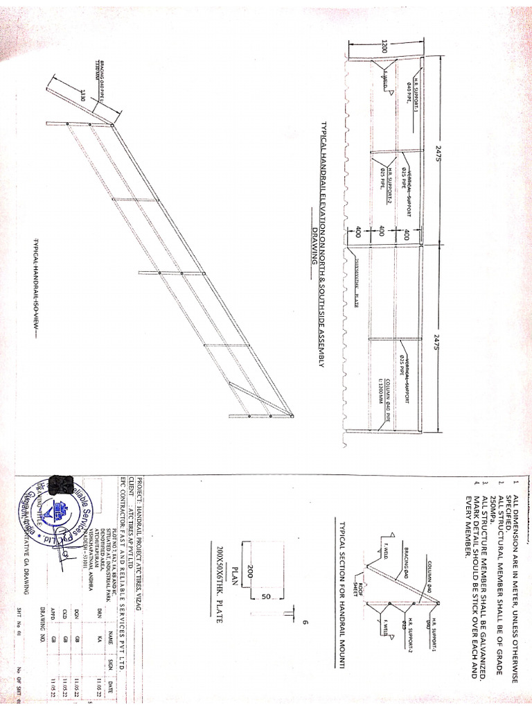 GA Drawing Handrail ATC | PDF