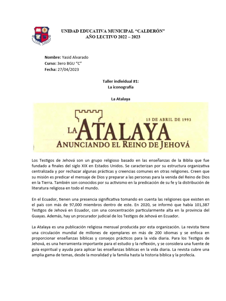 La Atalaya y los Testigos de Jehová | PDF | Biblia