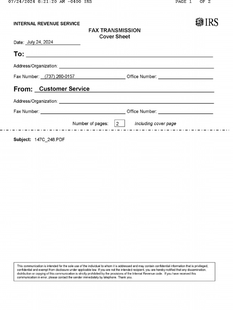 Iscolar, LLC 147C Ein Letter | PDF