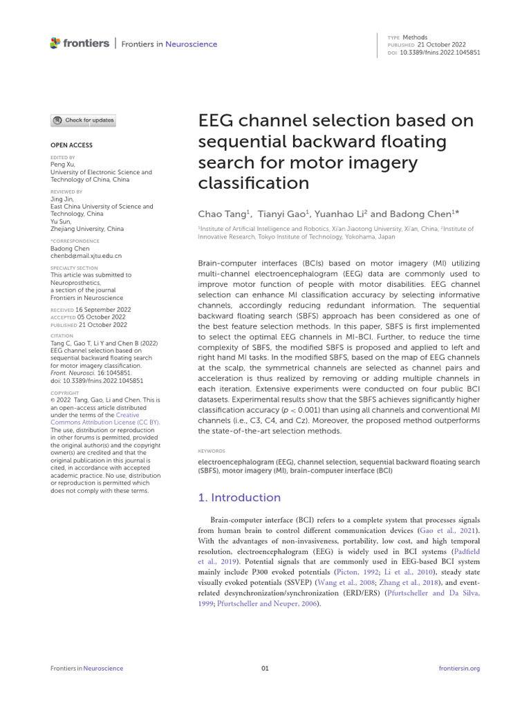 EEG Channel Selection Based On Sequential Backward Floating Search For ...