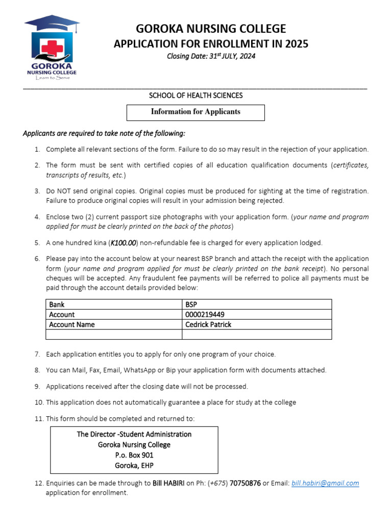 Application Form 2025 | PDF