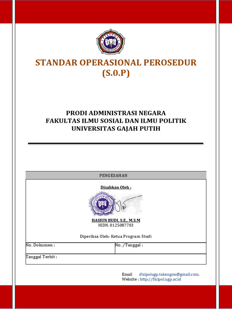 Sop - Prodi Adm Fisip | PDF | Karier & Perkembangan