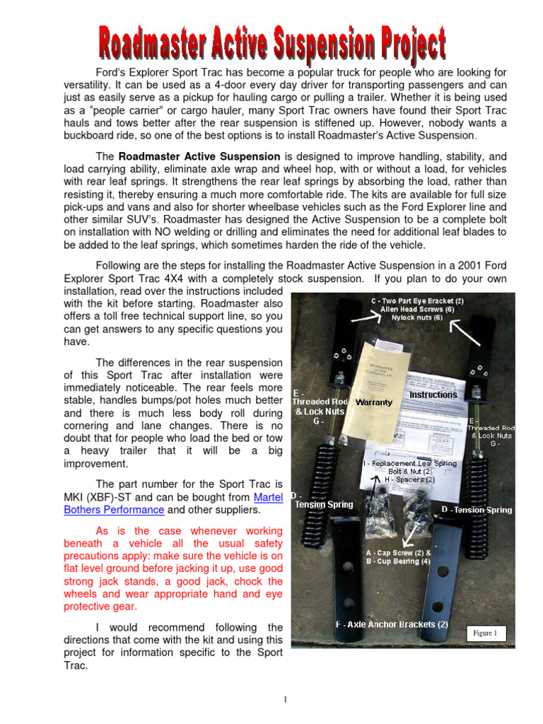 Roadmaster Active Suspension Project - Version2 | PDF | Screw | Land ...