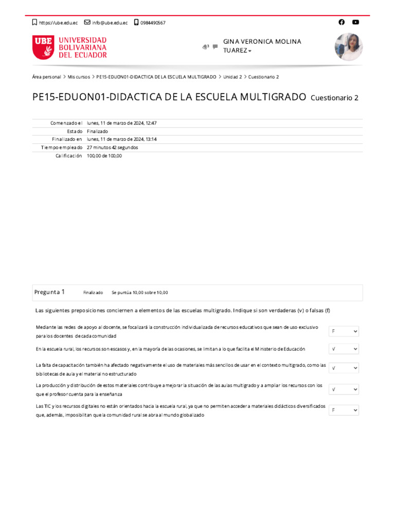 Cuestionario 2 - Revisión Del Intento - EVA-UBE | PDF | Evaluación ...