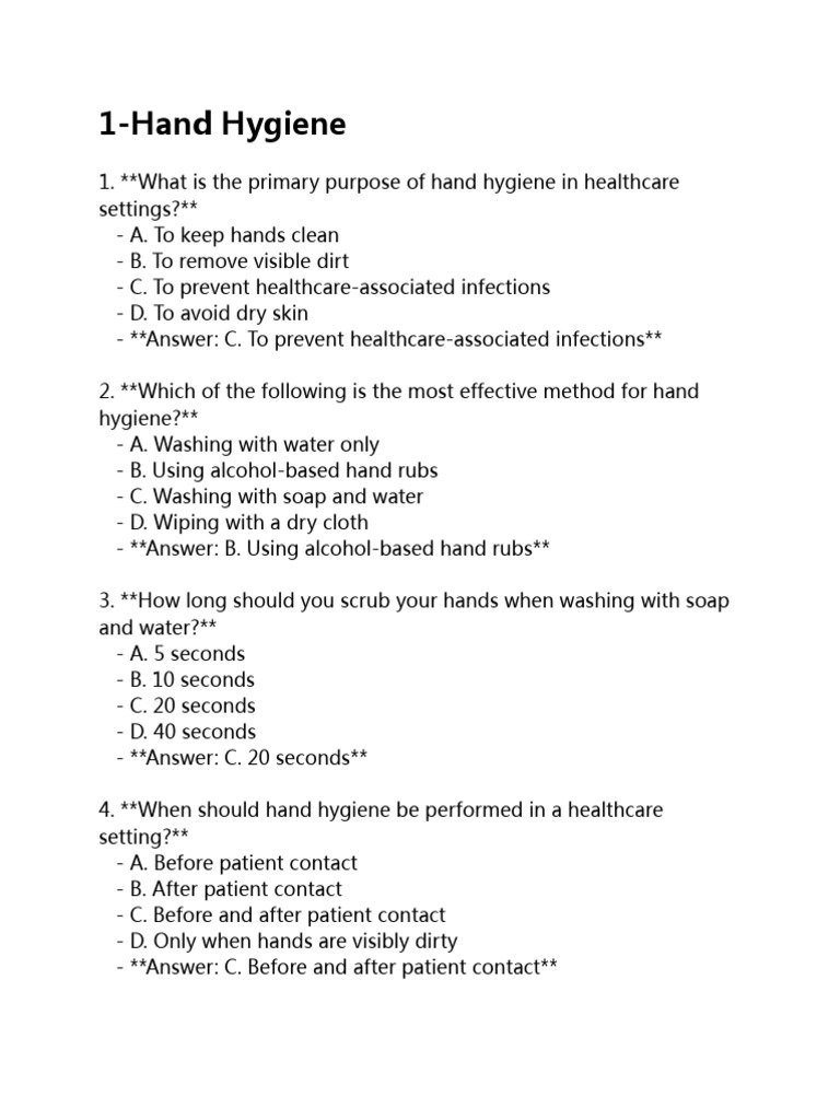 1 Hand Hygiene | PDF | Hand Washing | Hygiene