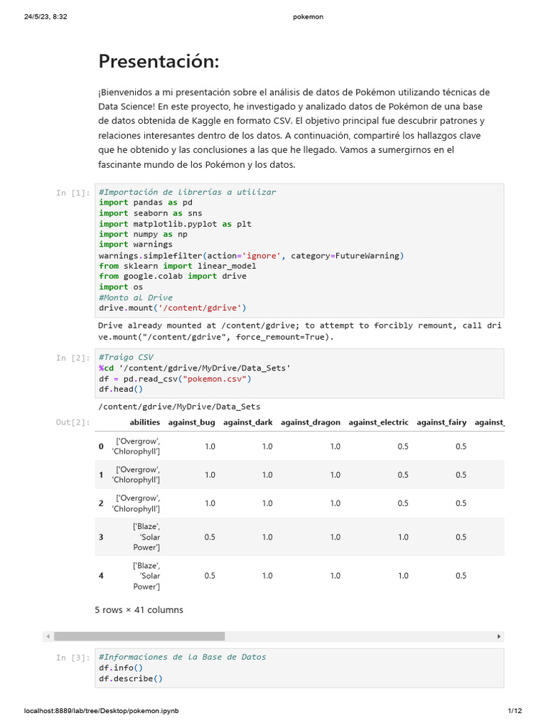 Análisis de Datos de Pokémon en Python | PDF