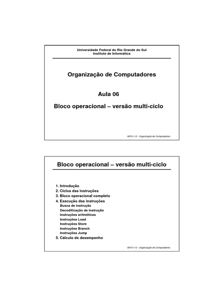6 - Bloco Operacional Multiciclo | PDF | Armazenamento de dados de computador | Ciência da ...