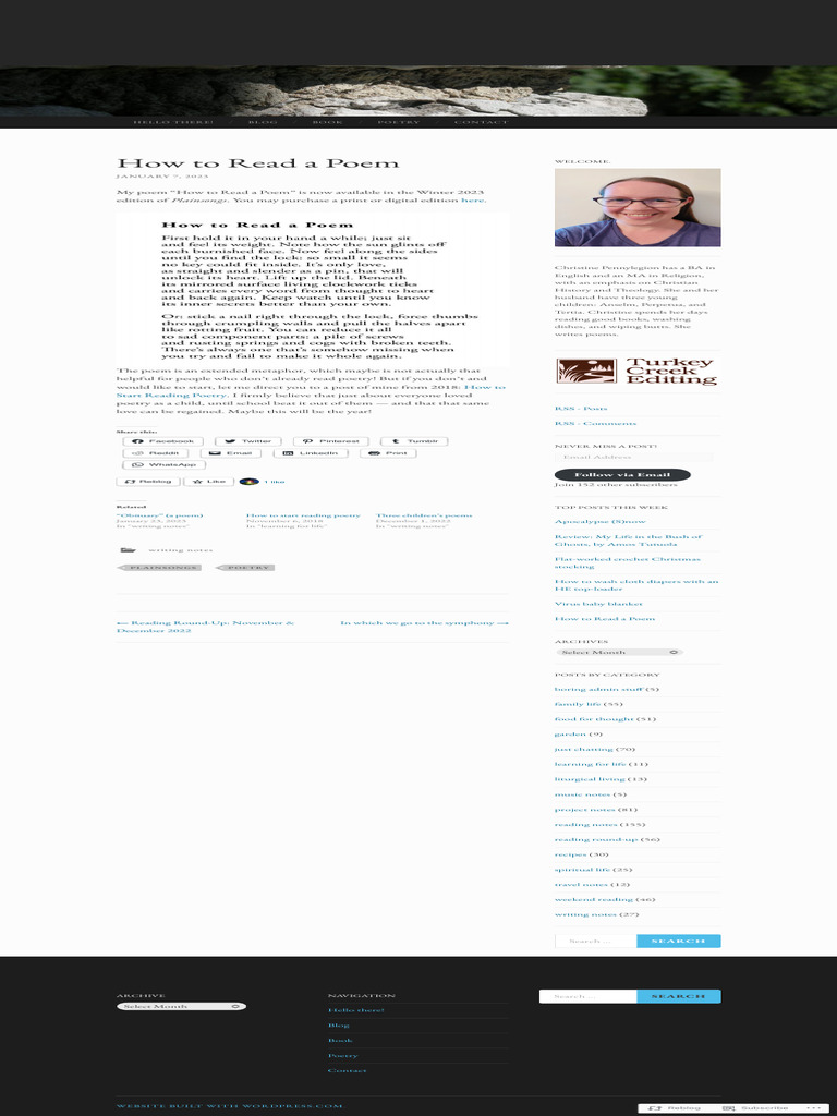 How To Read A Poem in This Ordinary Time | PDF | Web 2.0