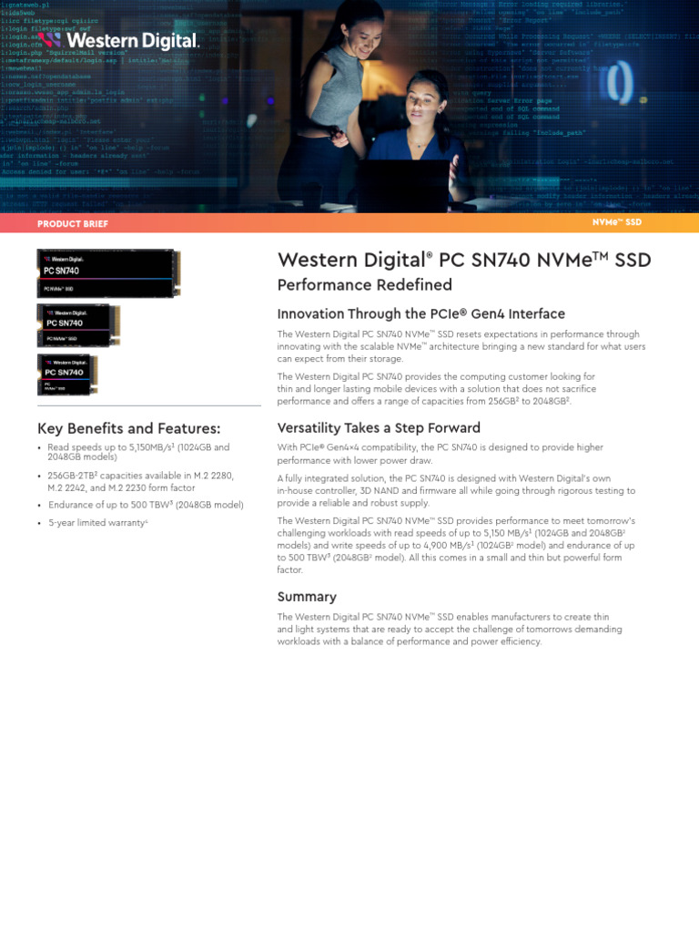 Product Brief PC sn740 Nvme SSD | PDF | Solid State Drive | Personal ...