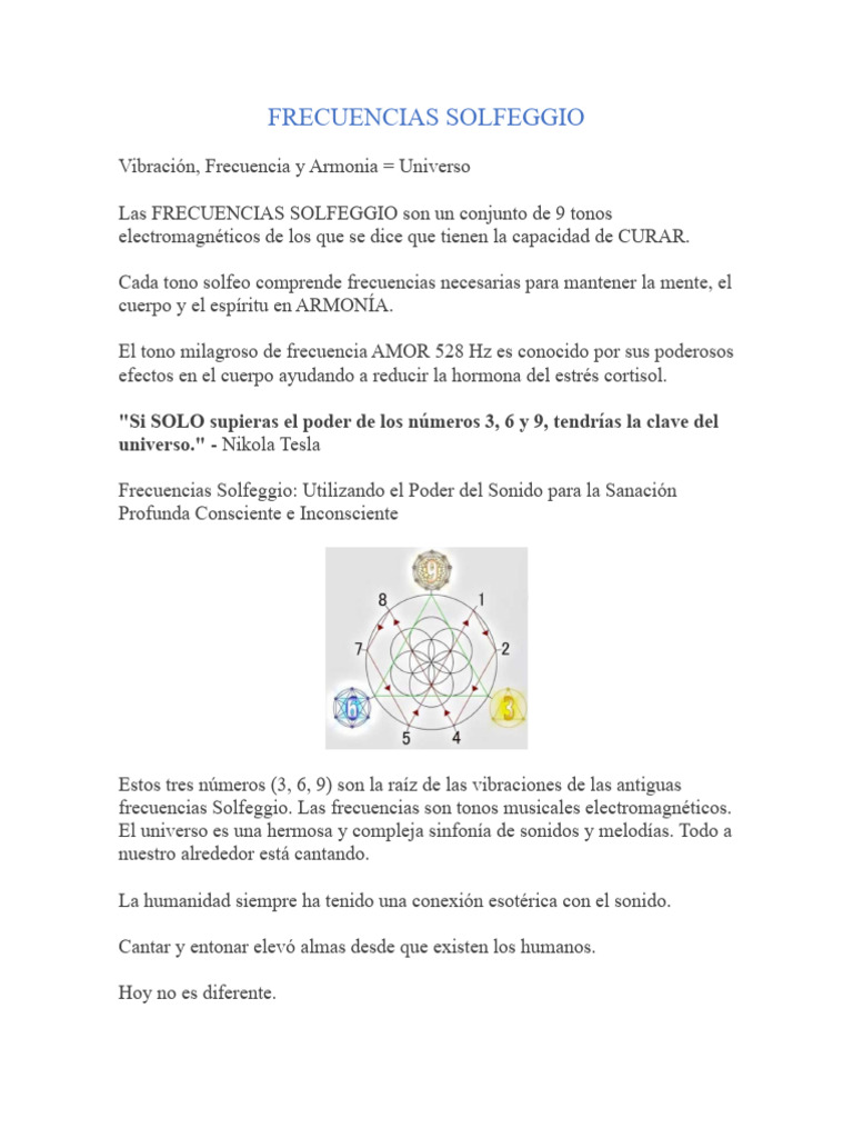 Frecuencias Solfeggio | PDF | Sonido | Frecuencia