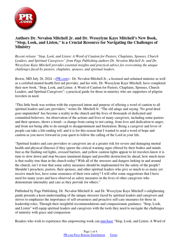 Authors Dr. Nevalon Mitchell Jr. and Dr. Wessylyne Kaye Mitchell's New ...