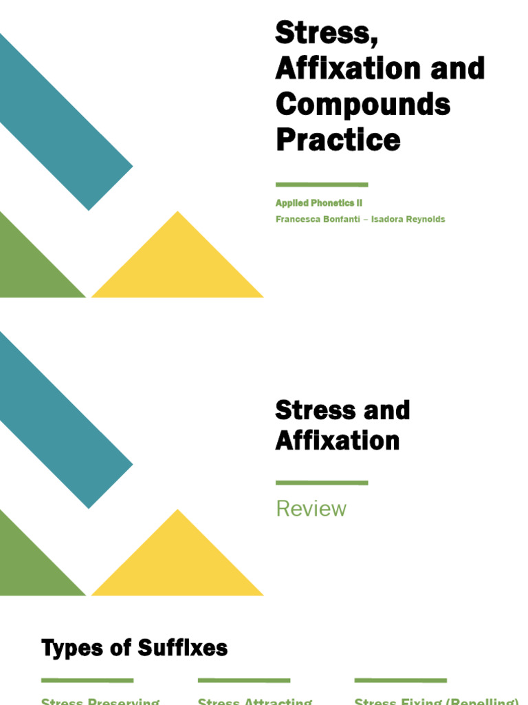 Stress, Affixation, Compounds Practice | PDF | Stress (Linguistics) | Noun