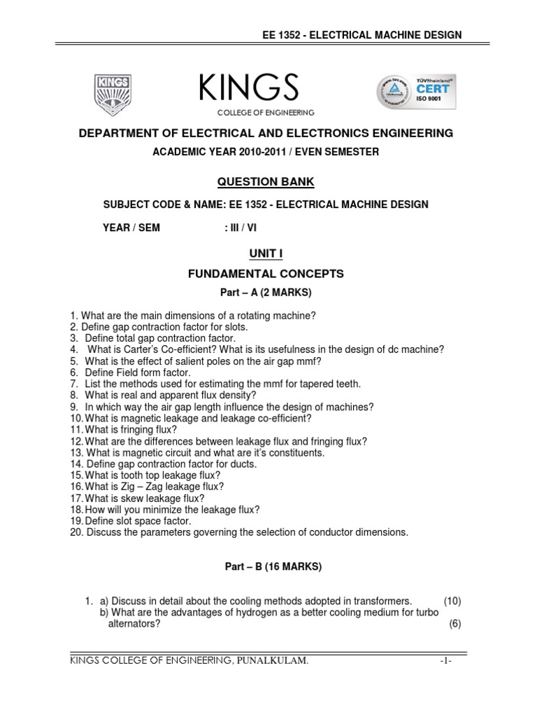 Electrical Machine Design Guide | PDF | Transformer | Alternating Current