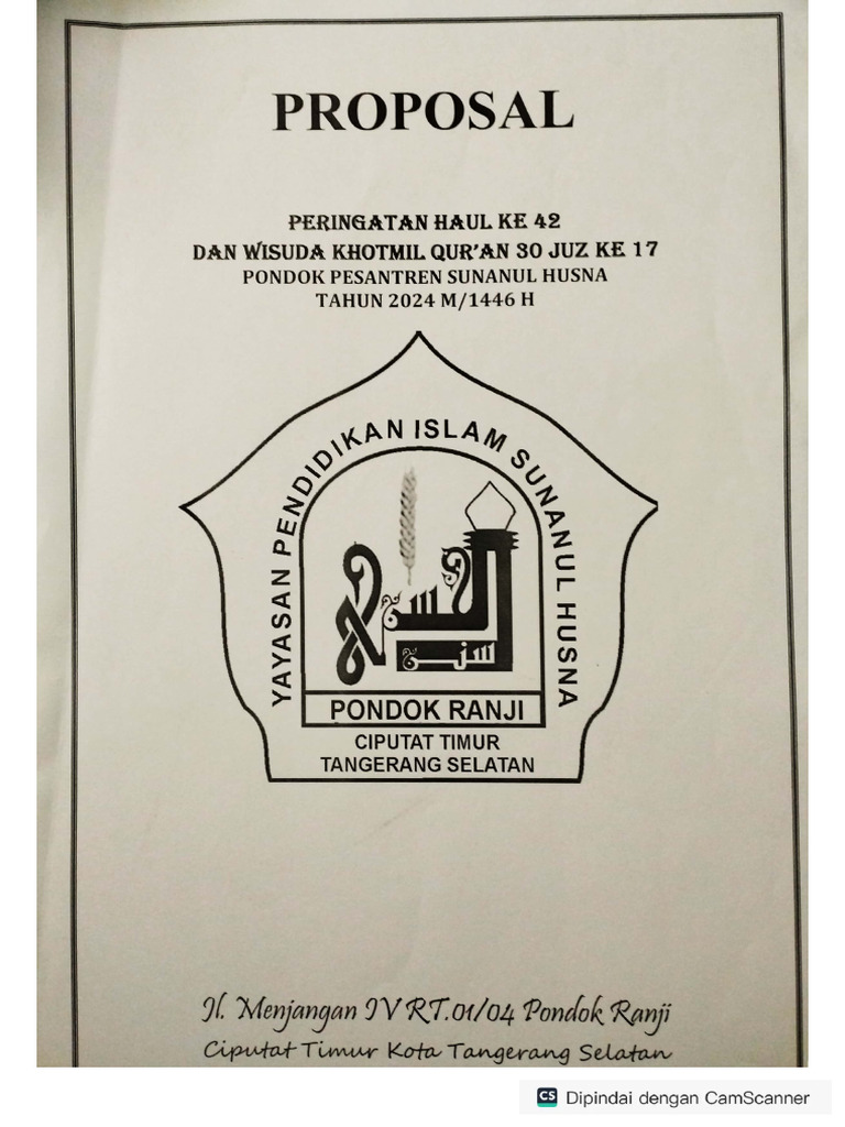 Proposal Haul Ponpes Sunanul Husna | PDF