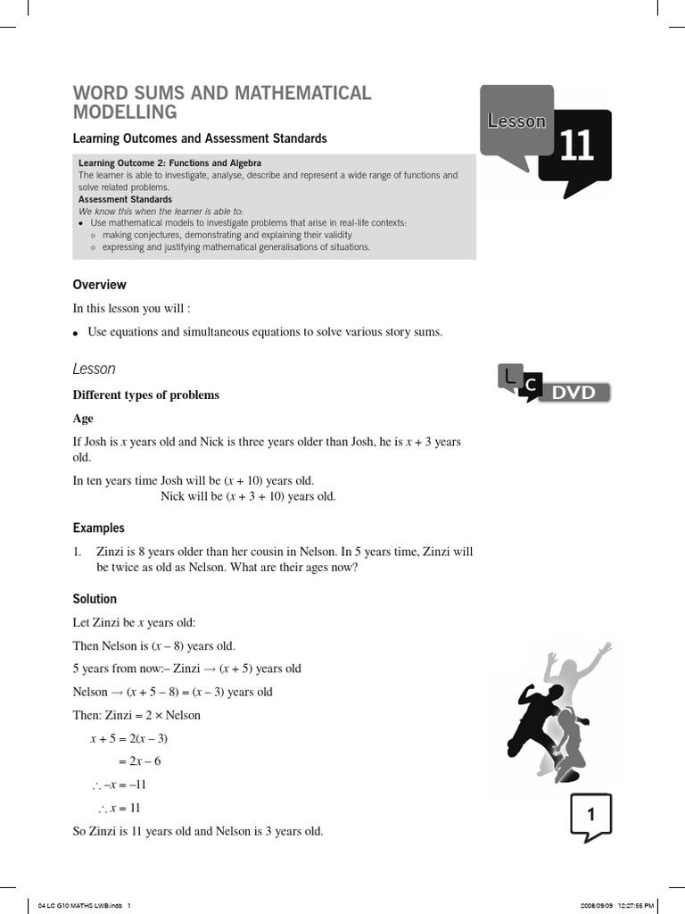 GR 10 Mathematical Modelling | PDF | Mathematics | Equations