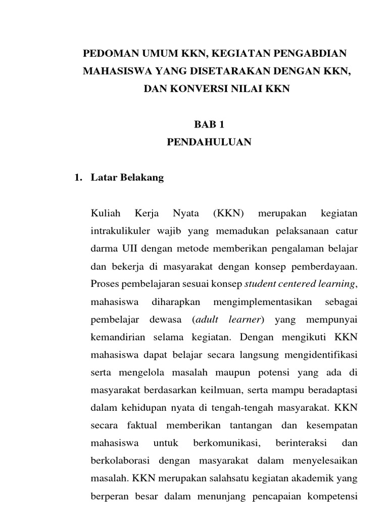 Pedoman Umum KKN MBKM | PDF | Karier & Perkembangan