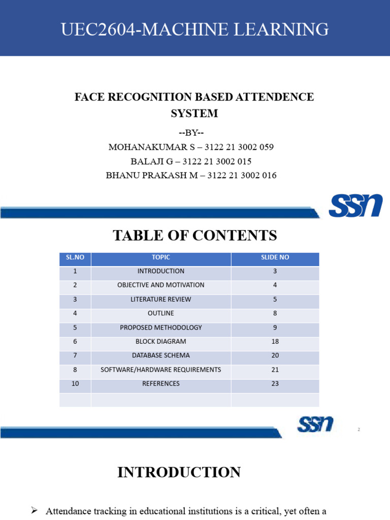 Face Recognition Based Attendance System Using OpenCV | PDF | Databases | Statistical Classification
