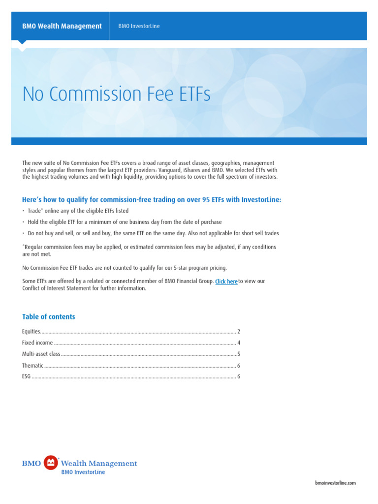 No Commission | PDF | Exchange Traded Fund | Stocks
