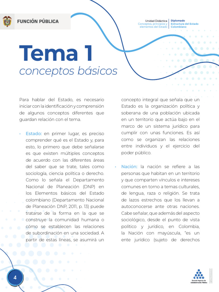 Tema 1 Elementos Del Estado Colombiano | PDF | Aguas territoriales | Estado (política)