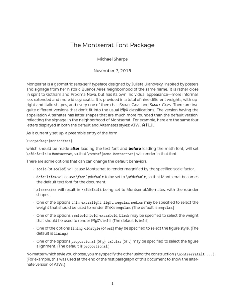 Montserrat | PDF | Typefaces | Publishing
