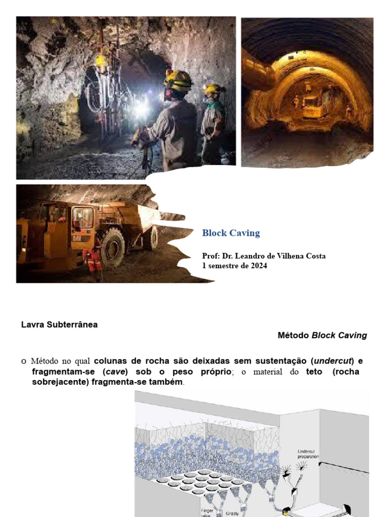 Método Block Caving na Lavra Subterrânea | PDF | Geociências