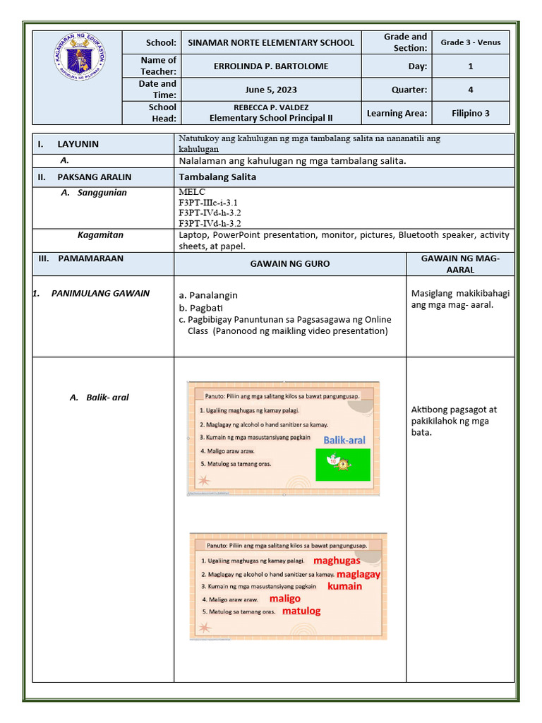 CO2 Lesson Plan Maam Errol | PDF