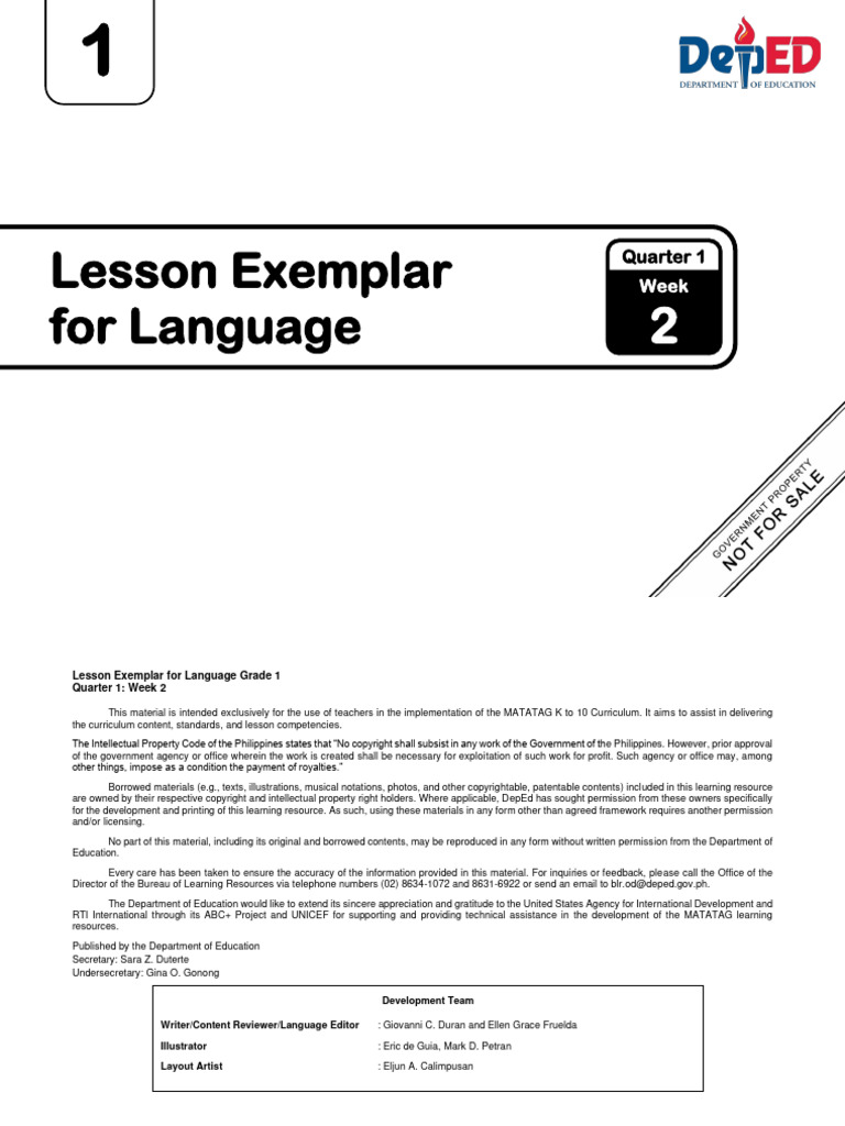 LE Language1 Q1 Week2 RTP-2 | PDF | Learning | Vocabulary
