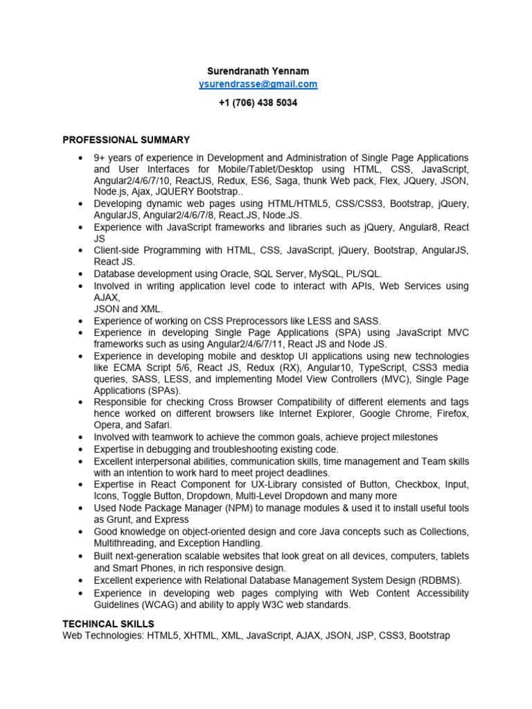 Surendranath Yennam UIDev | PDF | Angular Js | Java Script