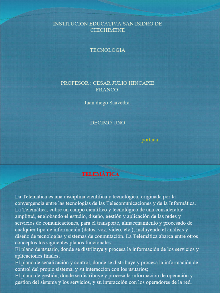 Telematica | PDF | Red de computadoras | Ingeniería Informática