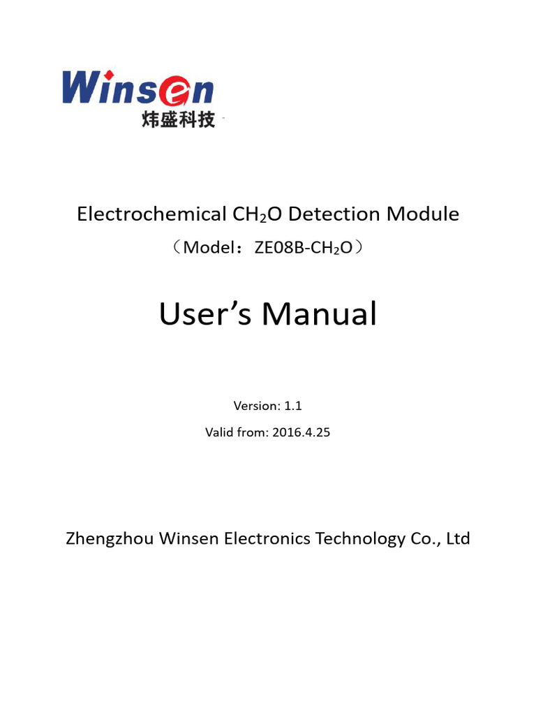 Ze08b Ch2o | PDF | Electronics | Sensor