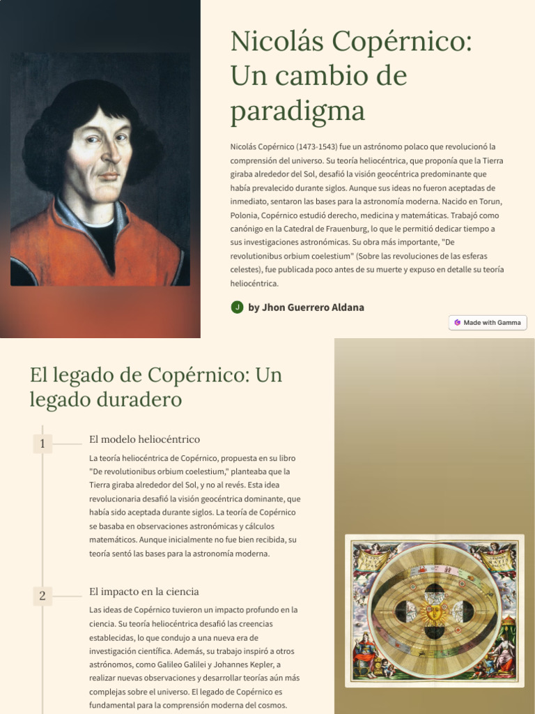 Nicolas Copernico Un Cambio de Paradigma | PDF | Ciencias sociales