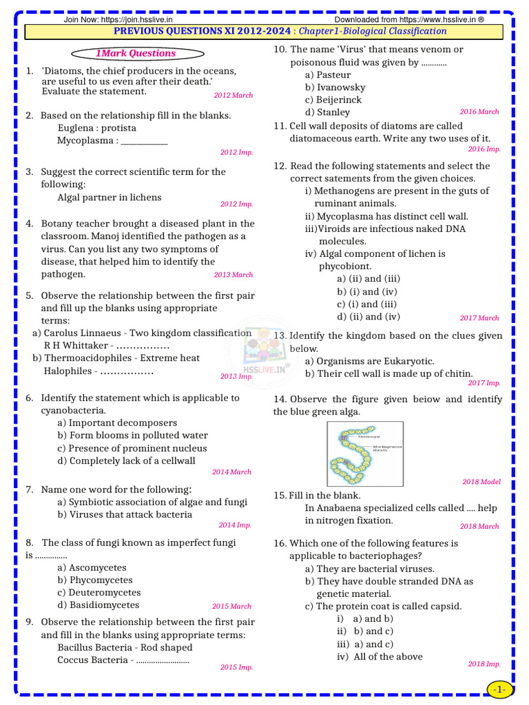 Hsslive - XI-Bot - Hsslive - XI-Bot - Chapter 1 Biological ...