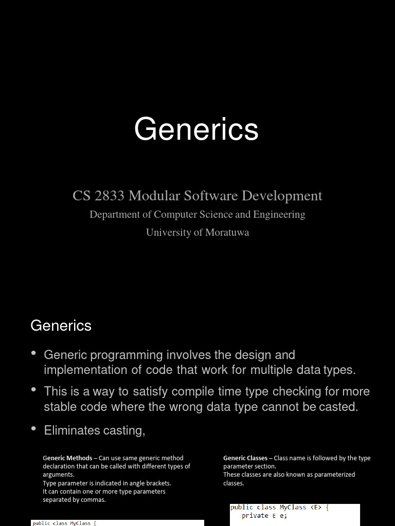 Understanding Generics in Programming | PDF | Computers
