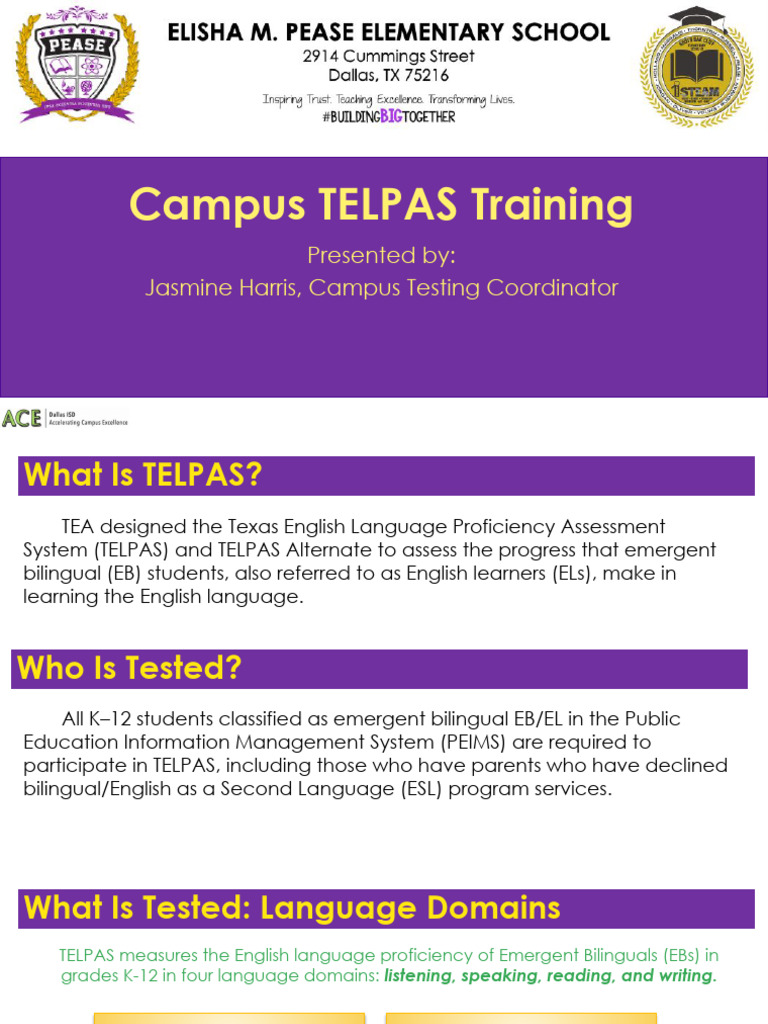 Campus TELPAS Training | PDF | English As A Second Or Foreign Language ...