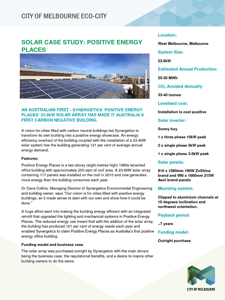 Case Study Positive Energy | PDF | Photovoltaics | Efficient Energy Use