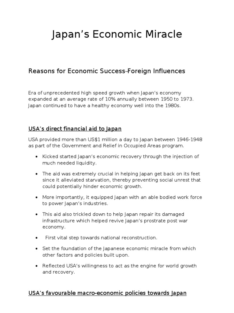 Japan Economic Miracle | PDF | Economic Growth | Japan