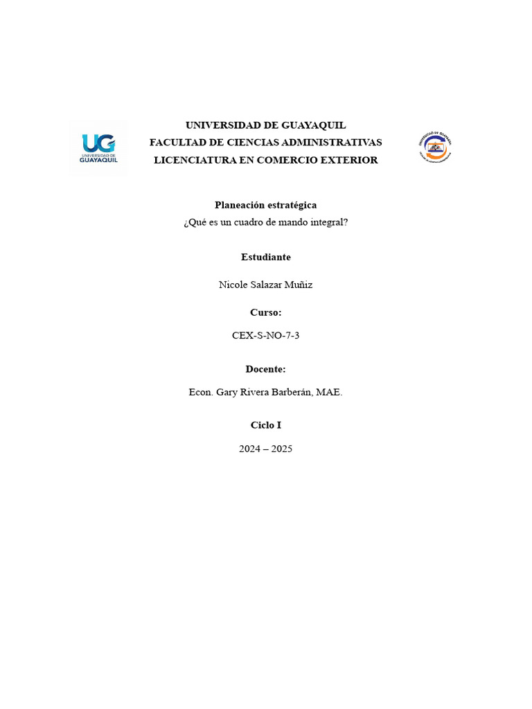 Concepto de Cuadro de Mando Integral | PDF | Business | Negocios económicos