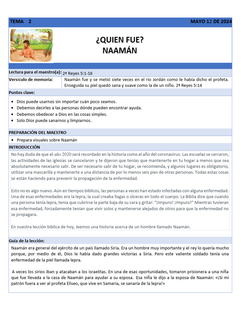 Tema 2. Naamán | PDF | Profeta